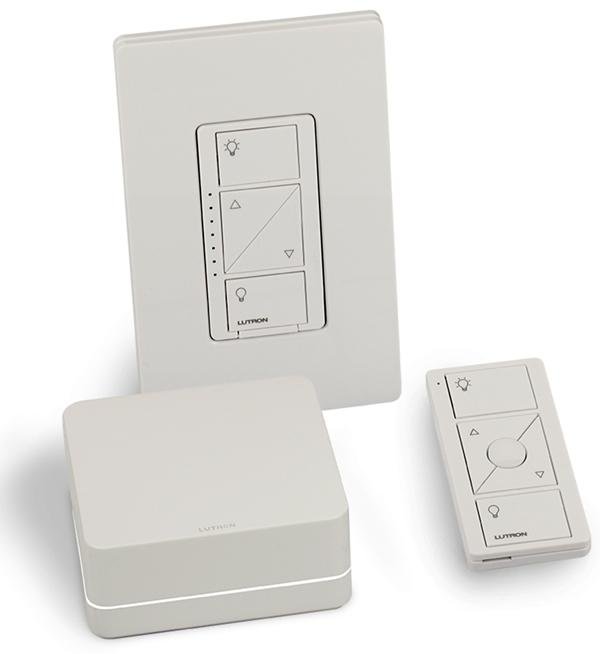 Lutron P-BDGPRO-PKG1W Starter Kit with Smart Bridge PRO, In-wall Dimme ...